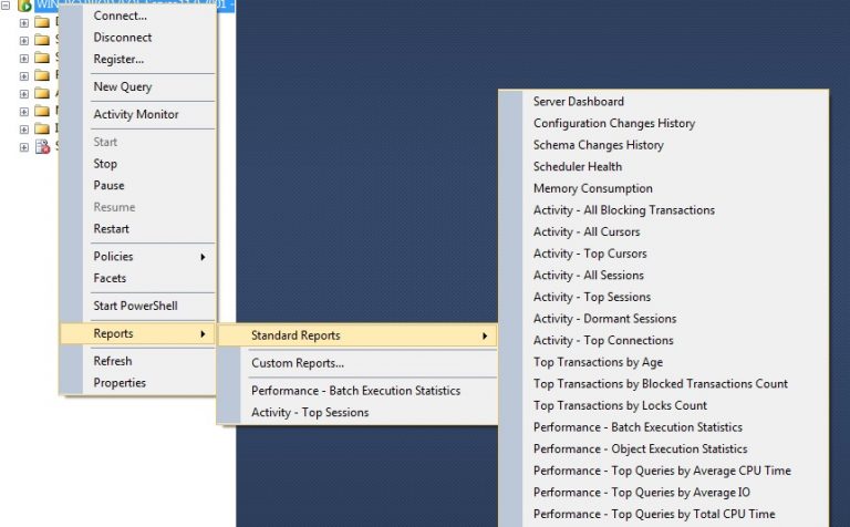 SQL server reports GUI Schema change history and CPU RAM IO – SQL ...