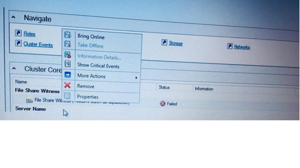 The Cluster service failed to bring clustered service or application ...