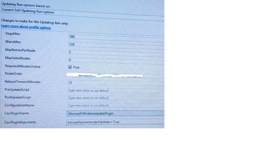 Configure Cluster Aware Updating Cau Sql Server Wsfc Windows Cluster